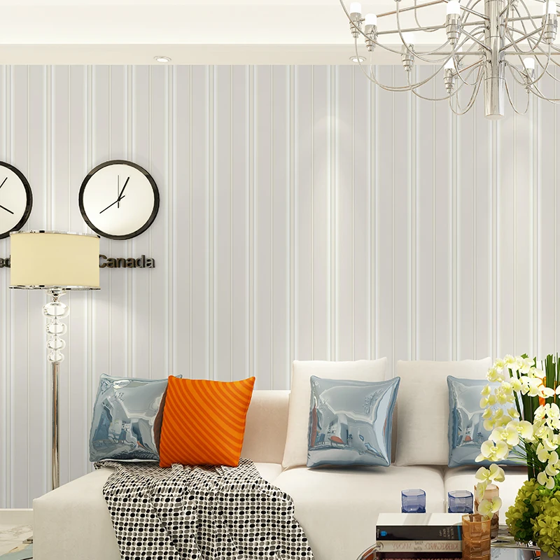 Modern Kagit Duvar Wall Papers Home Decor Vertical Strip Wallpaper Roll ...