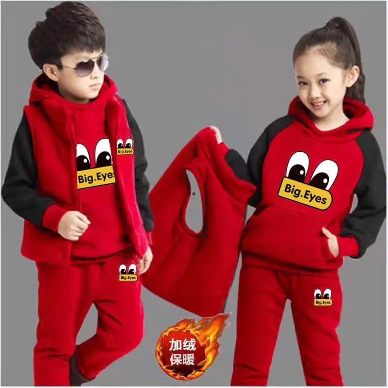 Girls Sport Clothes Set Sweatshirt+pants+vest Clothes For Girls Letter ...