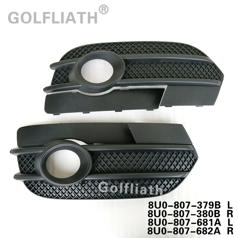 Pair-Front-Bumper-Fog-Light-Grille-Cover-Cap-L-R-8U0807681A-8U0807682A ...