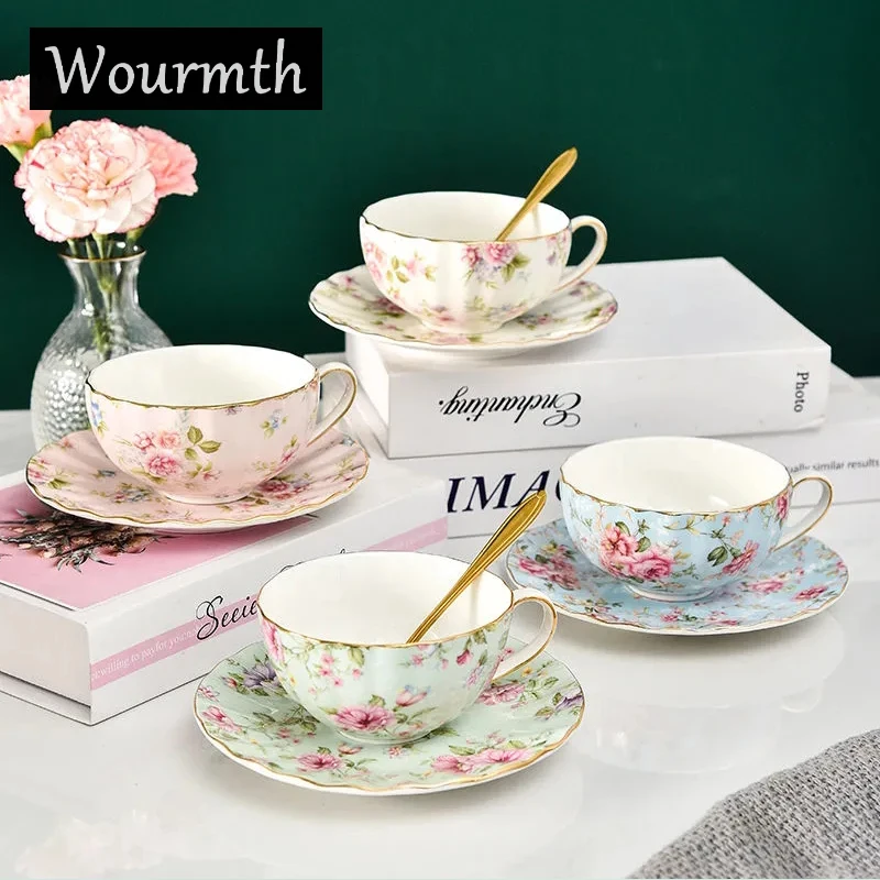 Ldyllic Flowers Tea Set Ceramic Coffee Cup Suit British Style High ...