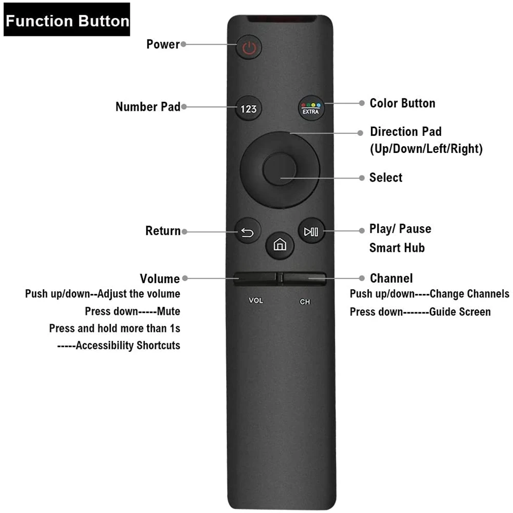 BN59 01259B 스마트 디지털 TV 용 bn590 1259b 리모컨 교체 UN40KU6290FXZA - 티몬