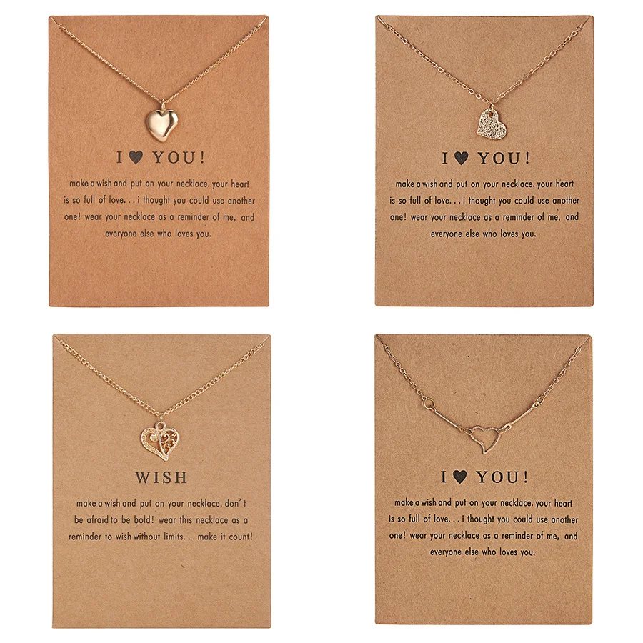 Trendy-Gold-Color-Love-Heart-Pendant-Clavicle-Chain-Choker-Necklaces ...