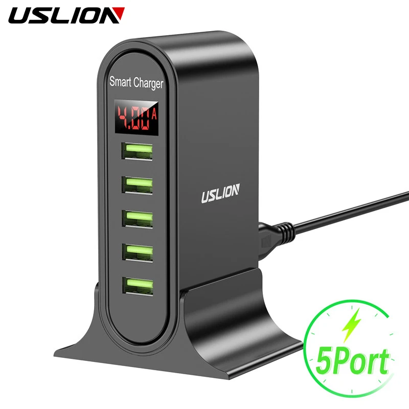 USLION-5-Port-USB-Charger-HUB-Multi-USB-Charging-Station-Dock-Desktop ...