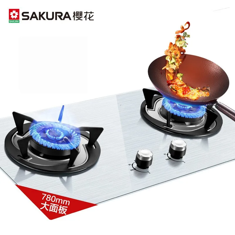 Toughened Glass Gas Stove Dual-cooker Embedded Table Upgrade Fierce ...