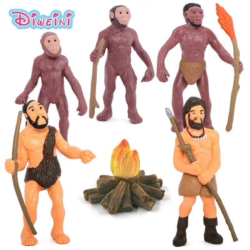 6pcs-Simulation-Primitive-Human-Evolution-People-Model-Action-Figure ...