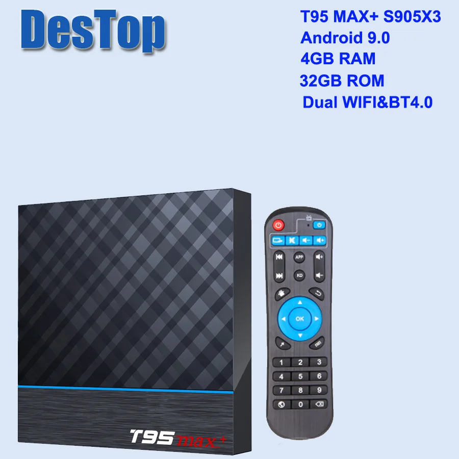 T95 MAX Plus Android tv Box Android 9,0 Amlogic S905X3 Smart tv Box 4K ...