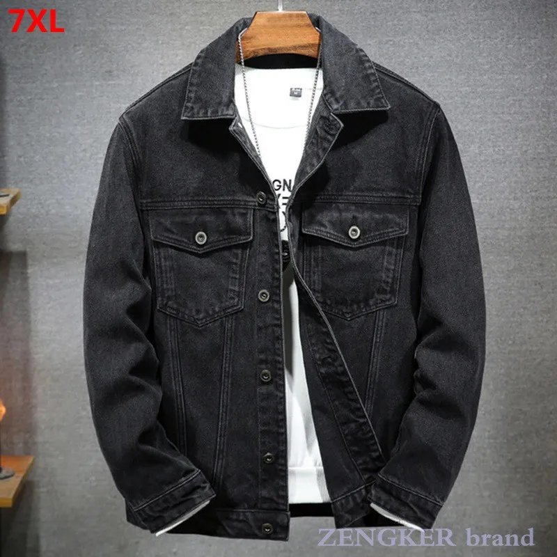 Autumn Denim Jacket Men's Plus Size Loose Tops Plus Size Men's Jackets ...