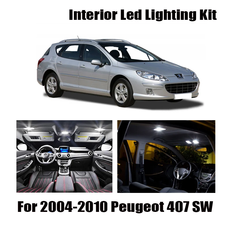 11x-Canbus-White-LED-Light-Bulbs-Interior-Kit-For-For-2004-2010-Peugeot ...