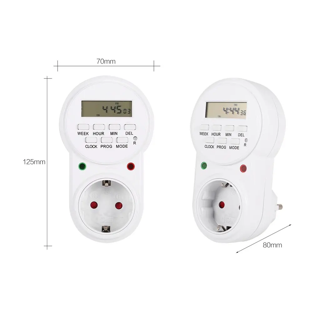 Mini LED Countdown Timer Switch Socket Outlet Plug-in Time Control EU Plug ME Elektromaterial ...