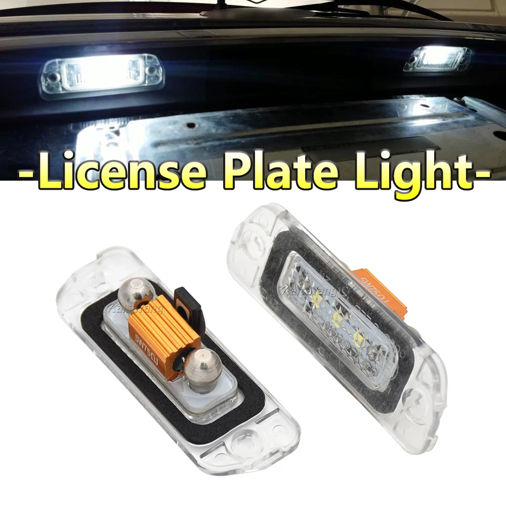 2Pcs-LED-Car-License-Number-Plate-Lights-Lamp-For-Mercedes-Benz-W163 ...