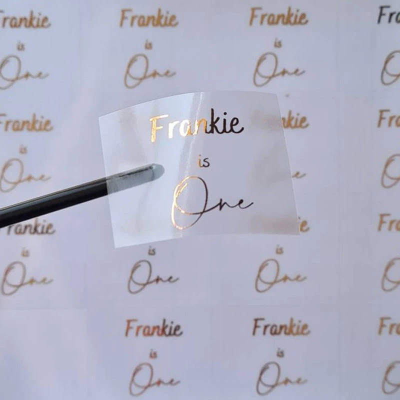 Custom Logo Gold Foil Clear Sticker,wedding Stickers Transparent Gold ...