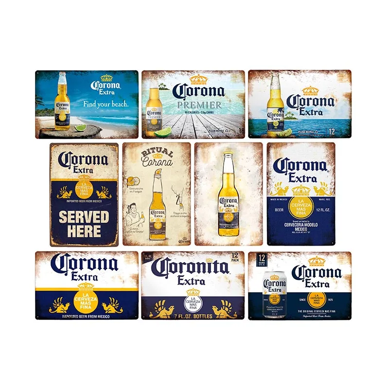 Metal Wall Art Beer Tin Sign Vintag Plates Personalized Decor Bar Pub ...