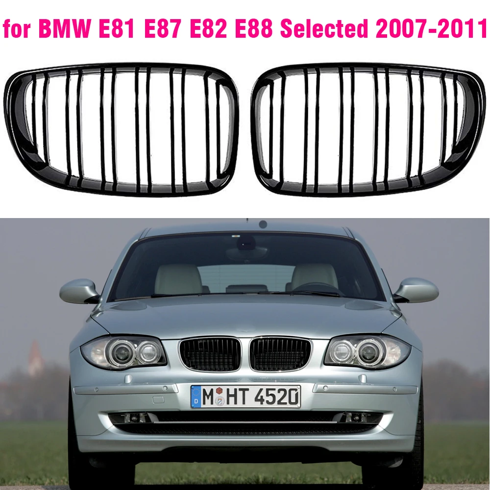 black front Grille kidney For BMW 1 Series E81 E87 E82 E88 for BMW 128i ...