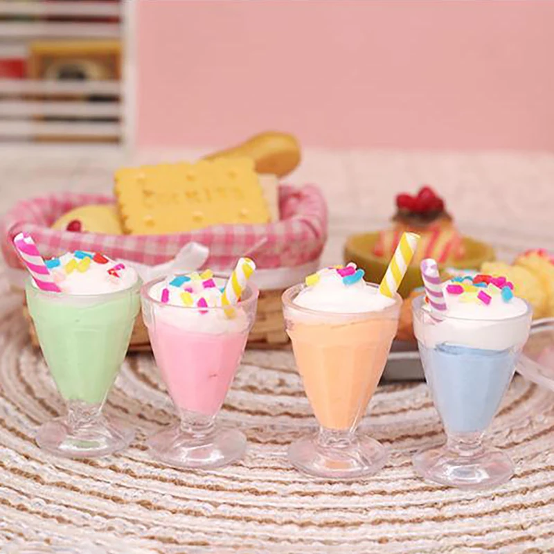 1pc Drink Ice Cream Cups Model Pretend Play Mini Food Doll Accessories ...