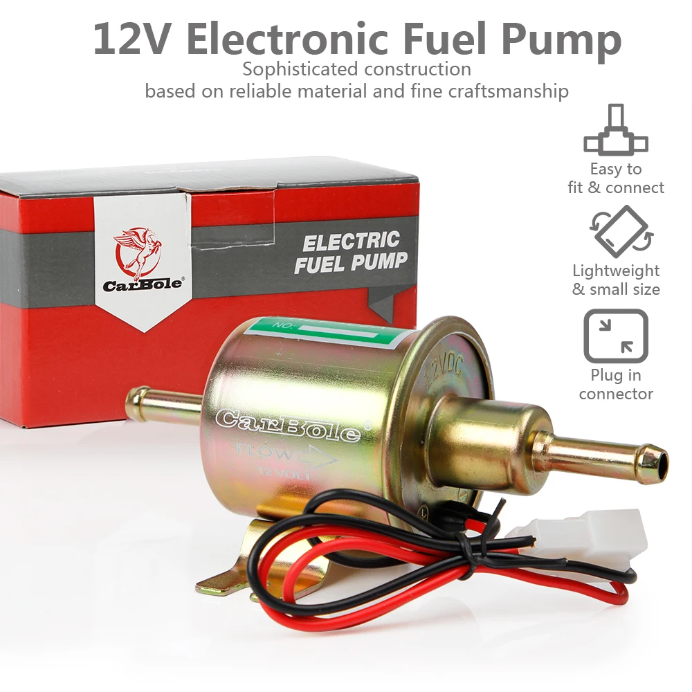 CarBole bomba de combustible eléctrica Universal, bomba de combustible de aceite de 12V, HEP 02A ...
