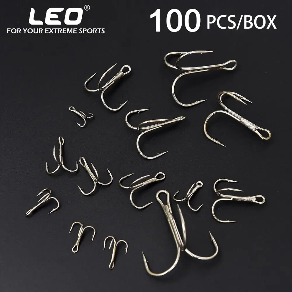 100pcs-box-Leo-Fishing-Hooks-27438-Boxed-White-Treble-Anchor-Hook ...