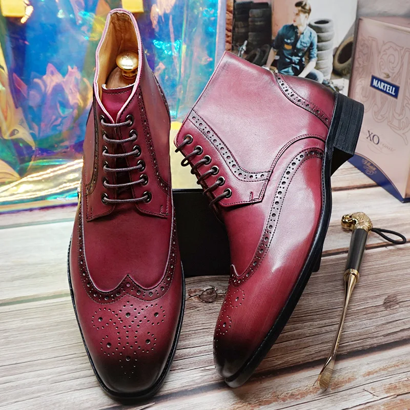 Luxury Men’s Boots Genuine Leather Ankle Boots High Grade Men Dress ...