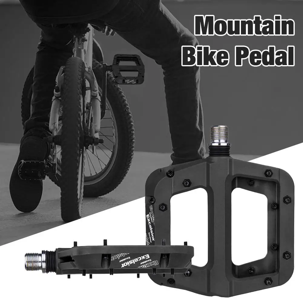 Mountain Bike Pedals Nylon Fiber Non-slip 9/16 Inch Bicycle Flat Pedals ...