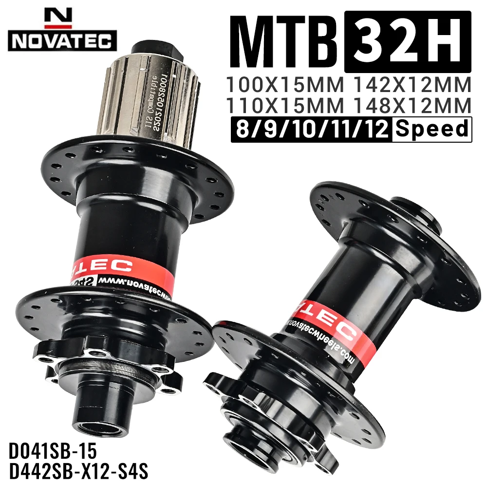 Novatec 부스트 허브 베어링 MTB MS 허브, 산악 자전거 허브, THRU 15mm 12mm 32H, 8 단, 9 단 ...