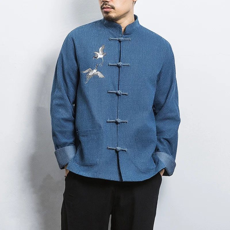 Traditional Chinese Clothing For Men Outerwear Male Jacket Mandarin ...