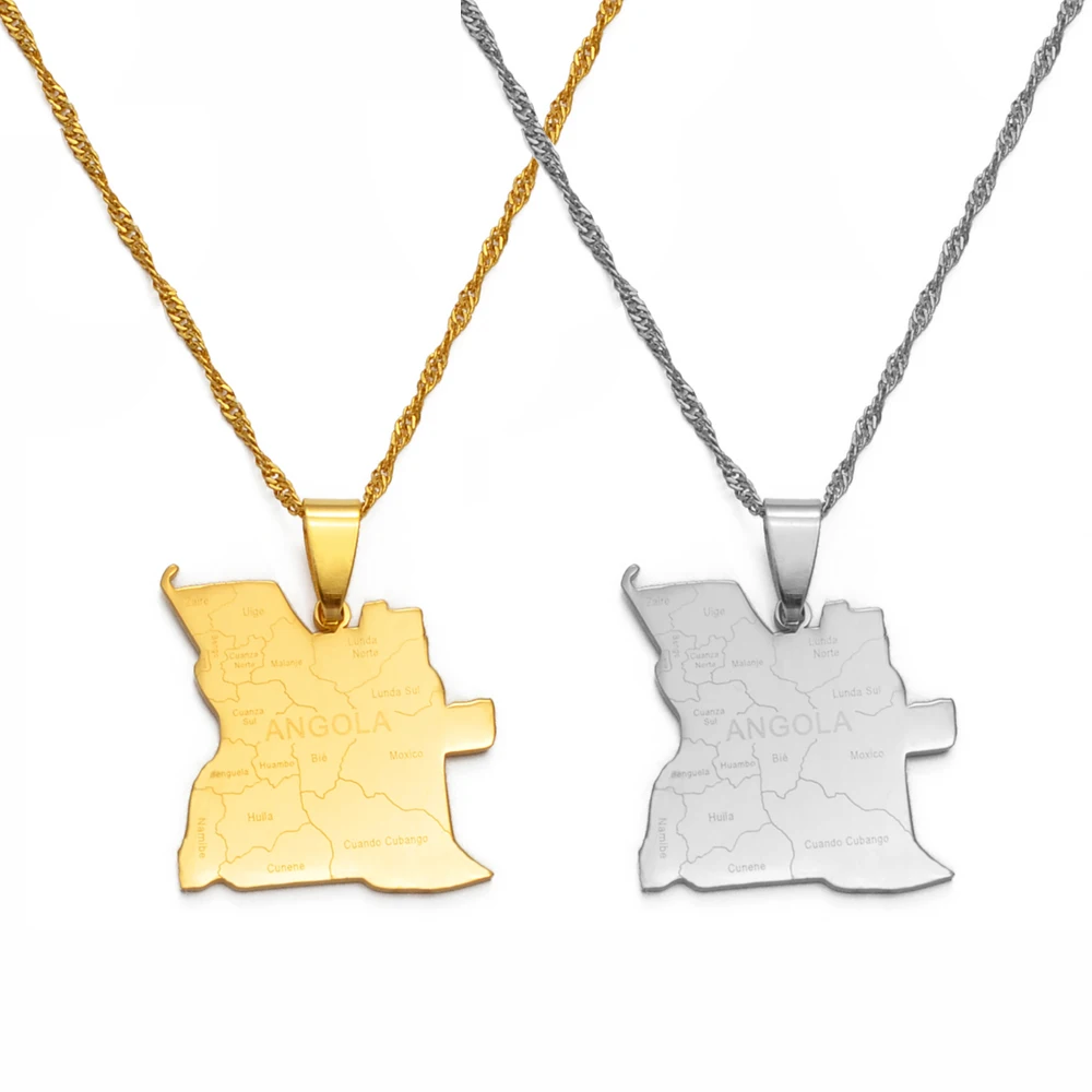 Anniyo-With-City-Name-Angola-Map-Pendant-Necklaces-Silver-Color-Gold ...