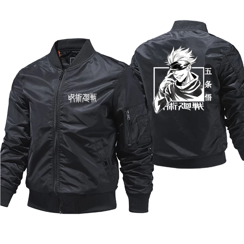 Military Winter Bomber Jacket Men Jujutsu Kaisen Anime Baseball Coats ...