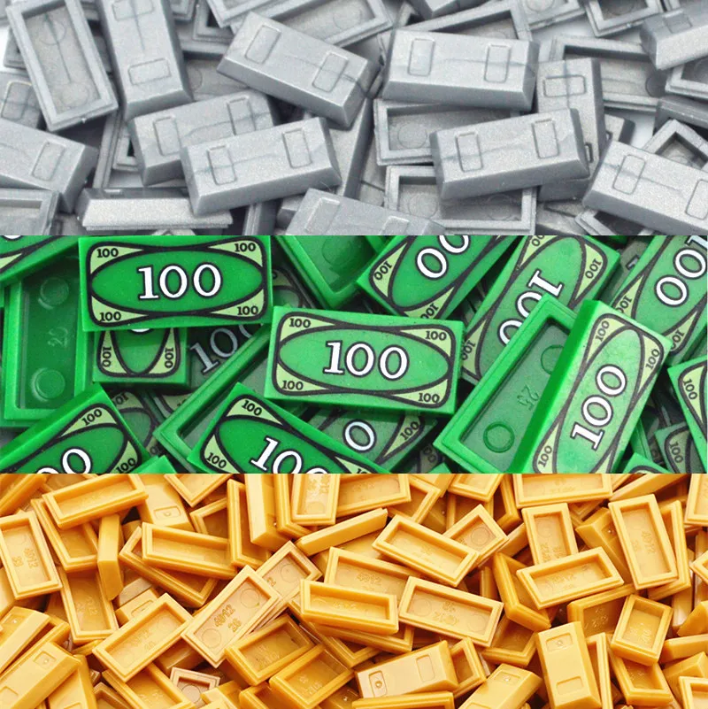 MOC Bricks Friends Accessories Building Blocks 100 Dollar Bill Money ...