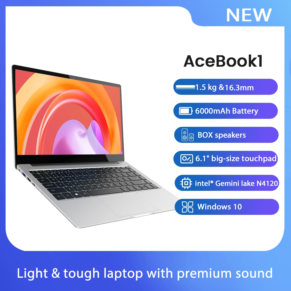 Blackview portátil acebook1 intel gemini lago n4120 gaming portátil 14 Polegada 1920*1080 ...