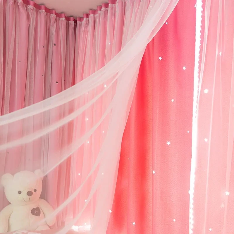 Punch-Free-Curtains-Blackout-Window-Living-Room-Home-Bedroom-Star ...