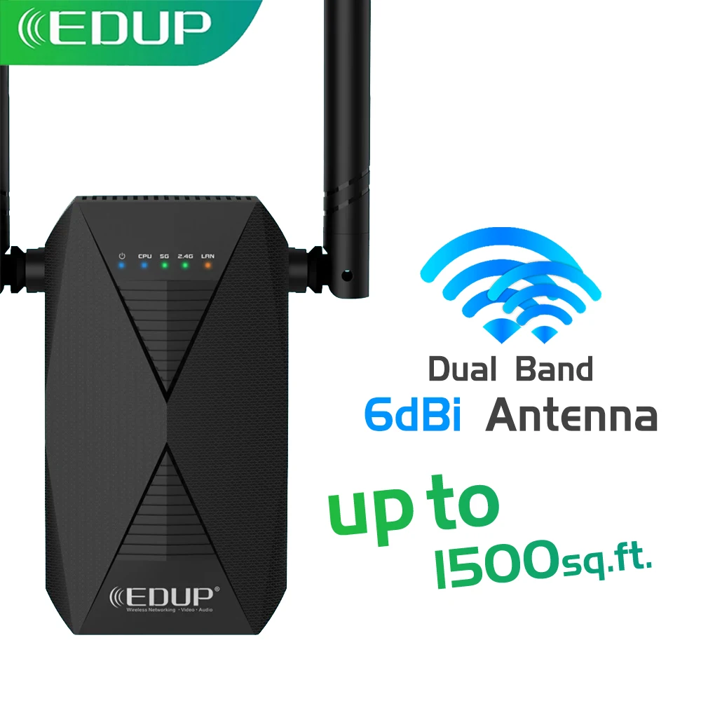 EDUP-WiFi-Repeater-300Mbps-1200Mbps-Wireless-Network-Extender-Long ...