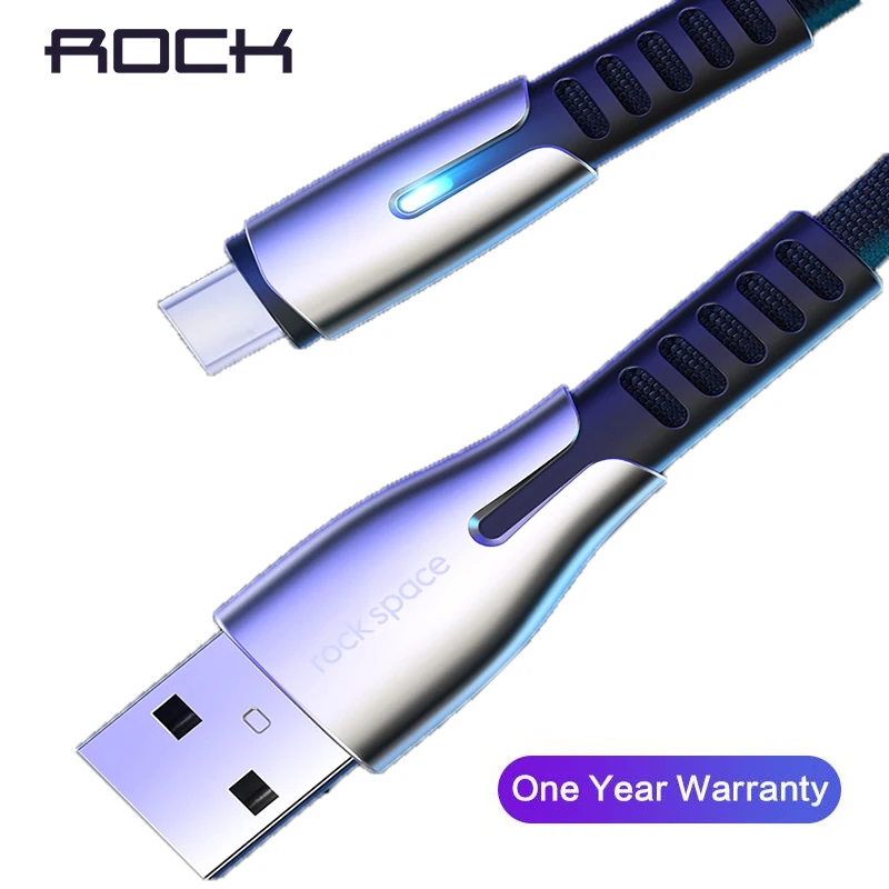 ROCK светодиодный светильник usb type C кабель для samsung Xiaomi Redmi ...