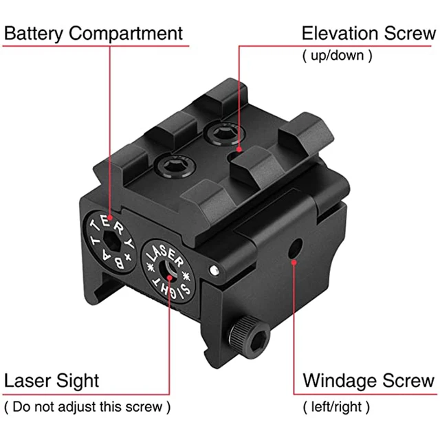 Tactical Mini Red Laser Red Dot Gun Sight with Rail Mount for Pistol ...