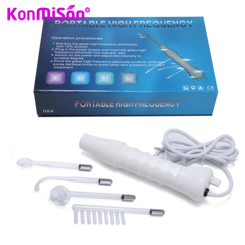 4-In-1-High-Frequency-Machine-Electrode-Wand-Electrotherapy-Glass-Tube ...