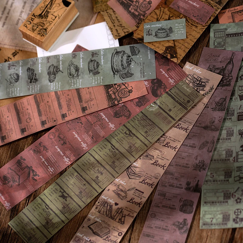 Retro Tickets Bullet Journal Writable Paper Stickers Decorative Sticker ...