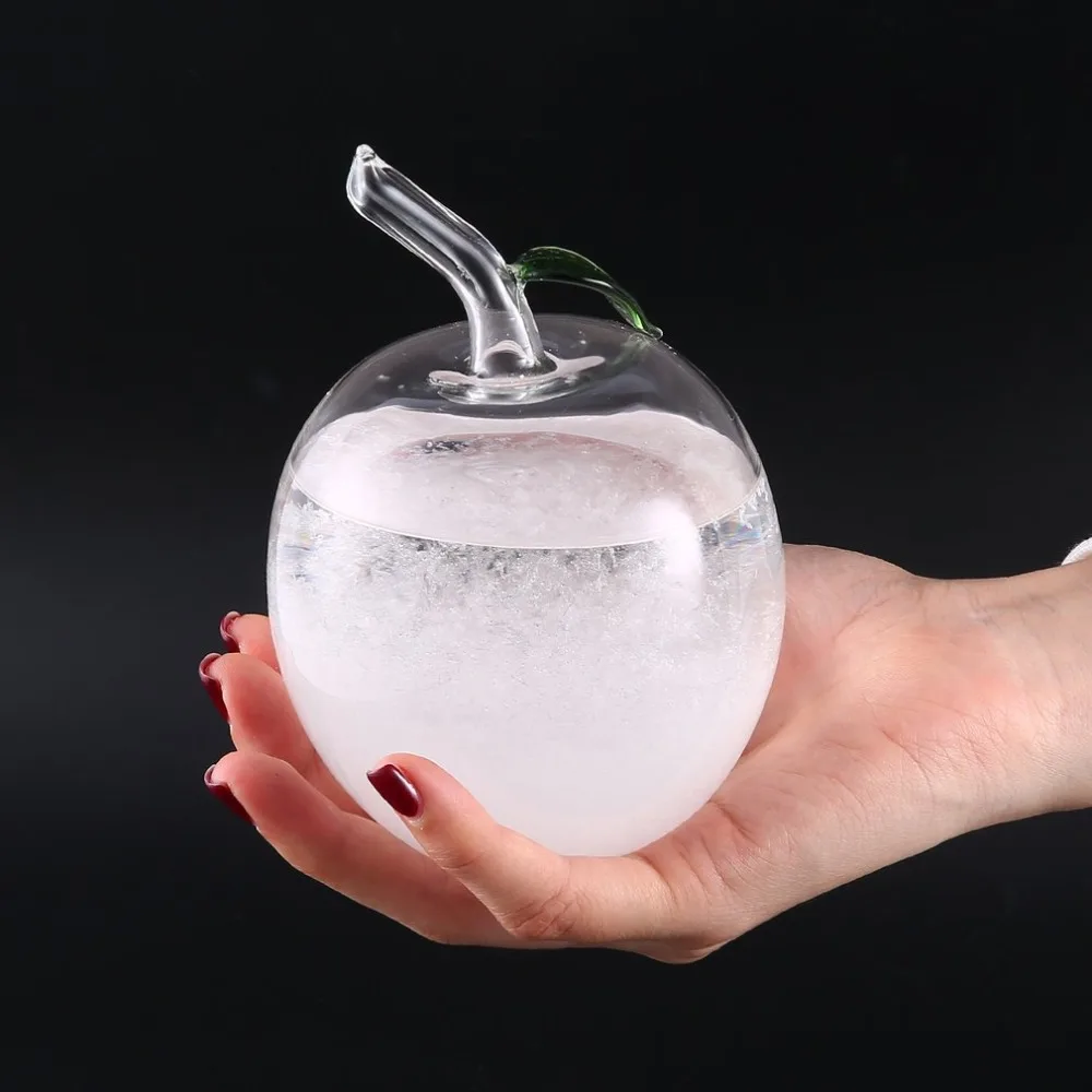 Weather Forecast Glass Fruit Apple Shape Weather Predictor Crystal Gift ...