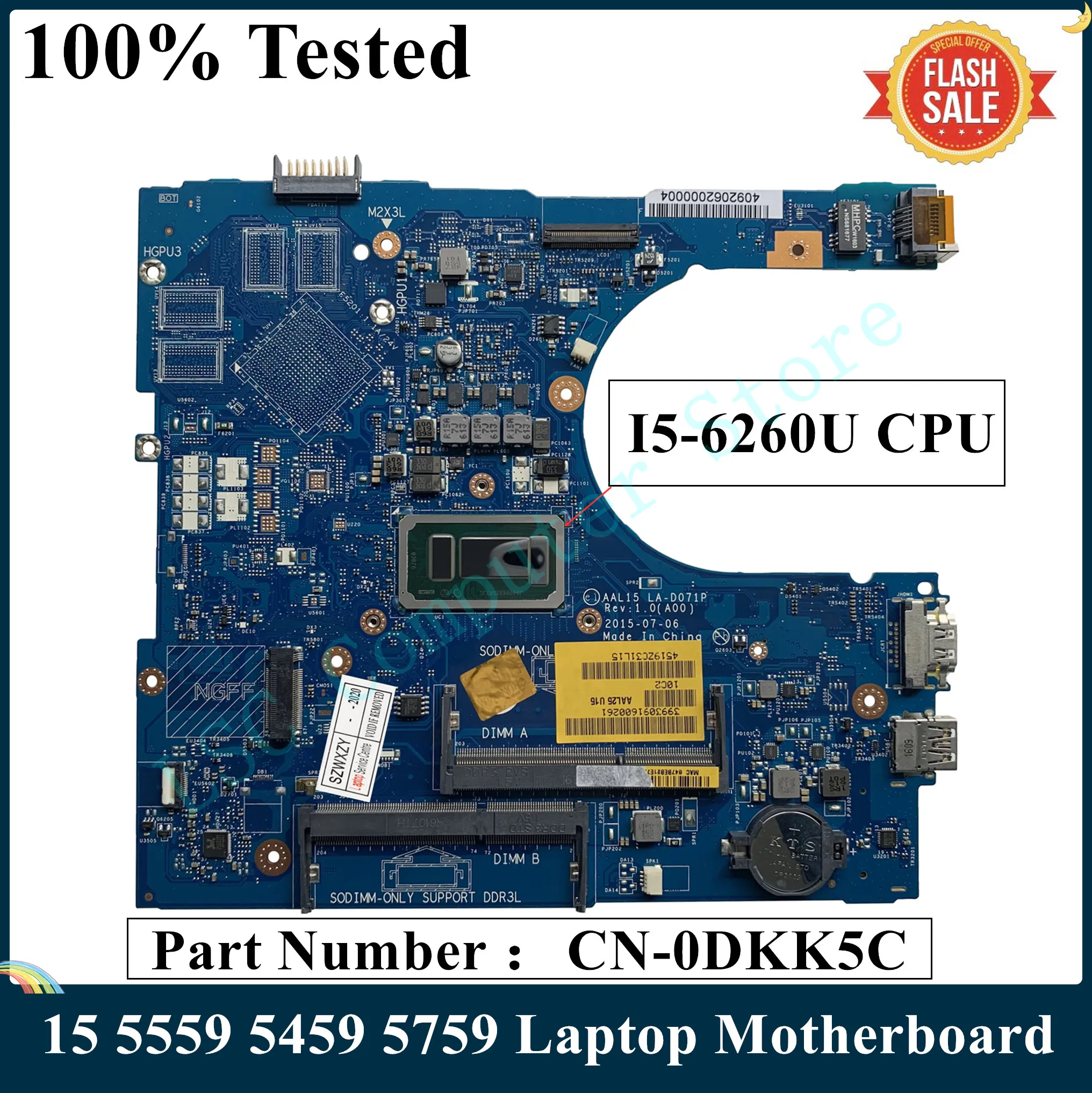 LSC For Dell INSPIRON 15 5559 5459 5759 Laptop Motherboard AAL15 LA ...