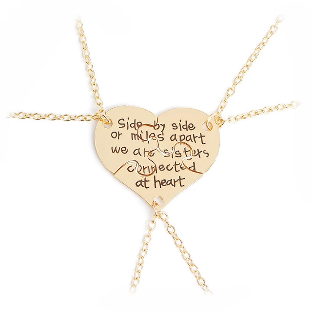 Heart Necklace For Two Sisters