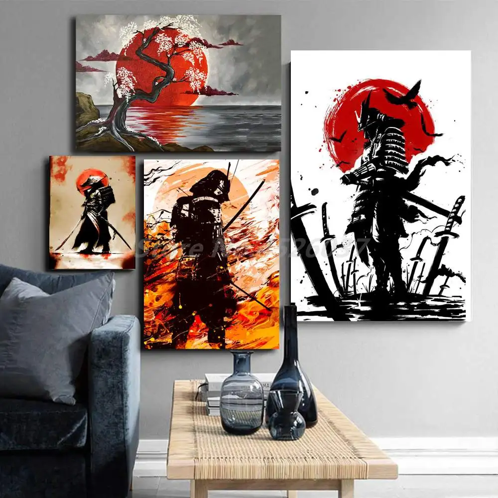 Wall Hangings SAMURAI WARRIOR canvas wall art Wall Décor etna.com.pe