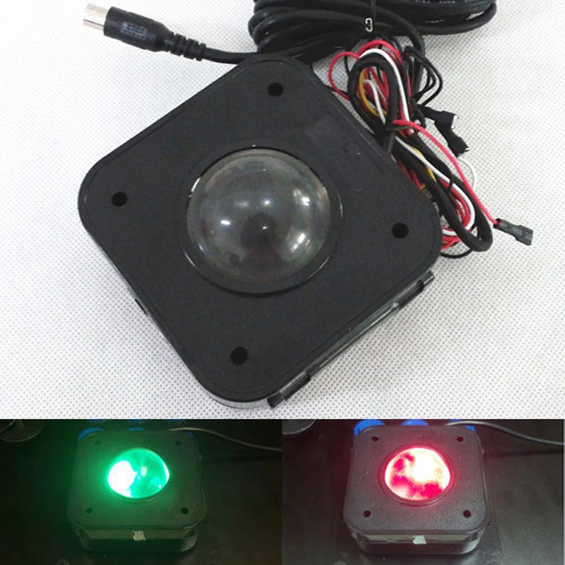 Arcade 4.5cm Illuminated Led Trackball Mouse Ps/2 Pcb Connector For ...
