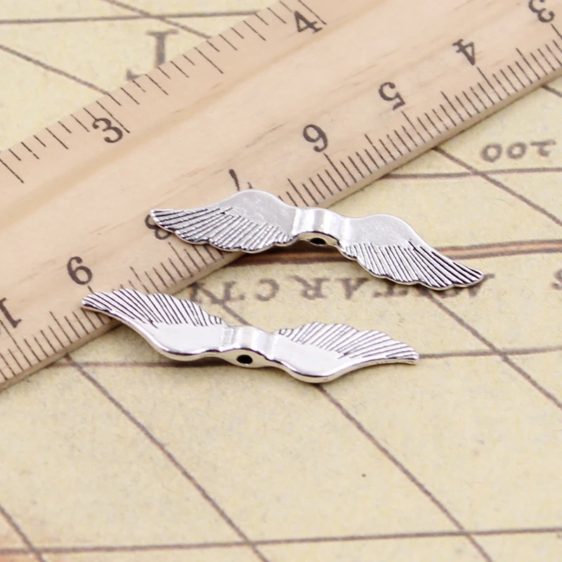 20pcs-Charms-Angel-Wings-Bead-8x36mm-Tibetan-Silver-Color-Pendants ...