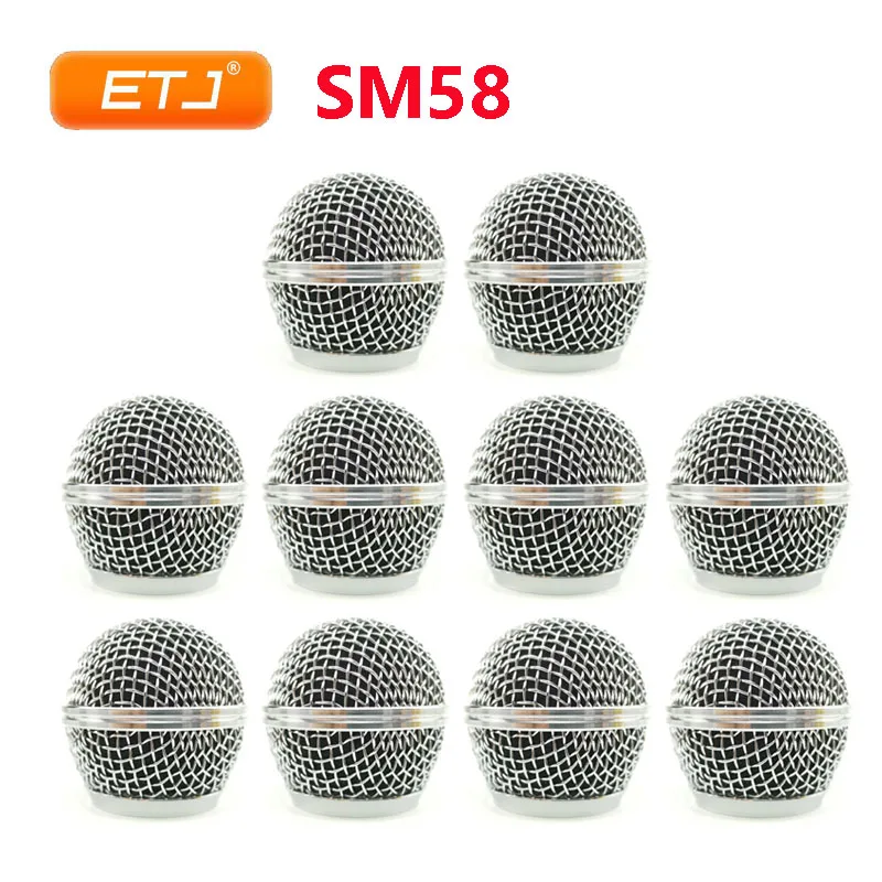 10pcs Polished SM58 Electroplating Silver Mesh Grille Metal Ball For ...