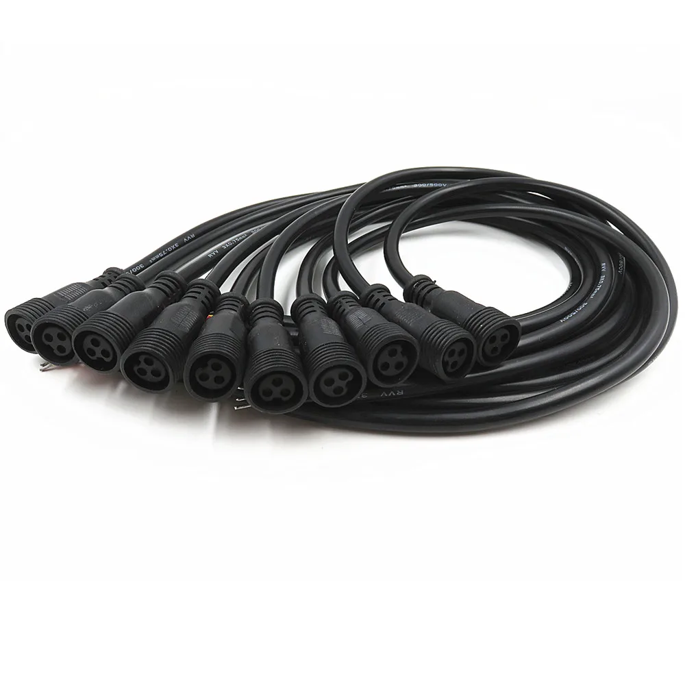 female connector 3 Core BLACK Waterproof;18AWG 50cm long ;female only ...