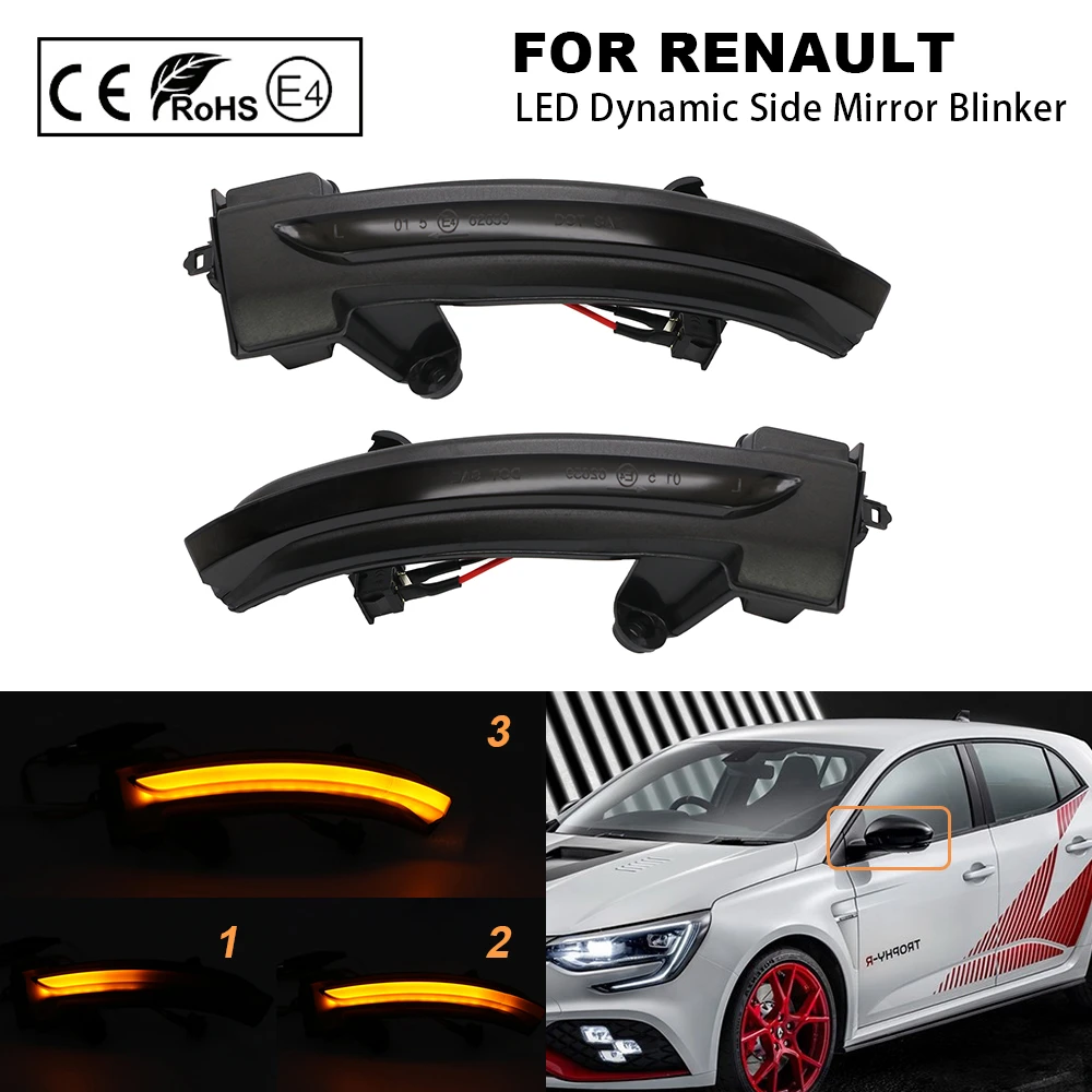 2PCS LED Turn Signal Lamp For Renault Megane 4 IV Clio 5 Dynamic Side ...