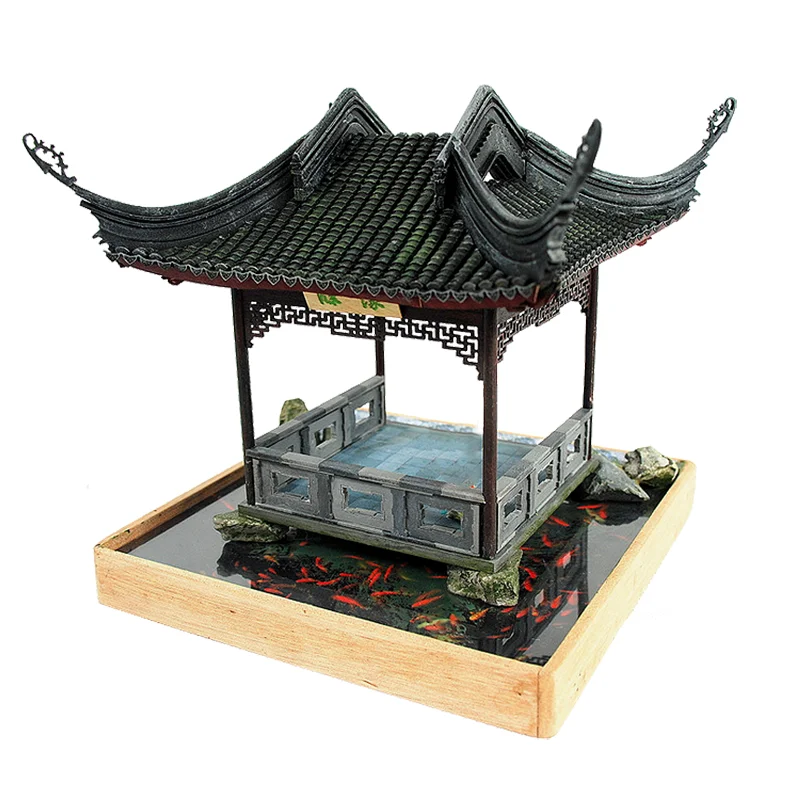 DIY-Wooden-Doll-House-Chinese-Ancient-Pavilion-Miniature-Model-Building ...