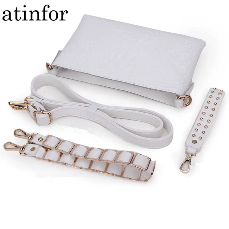White Crocodile Pattern Genuine Leather Women Shoulder Bags Cross Body ...