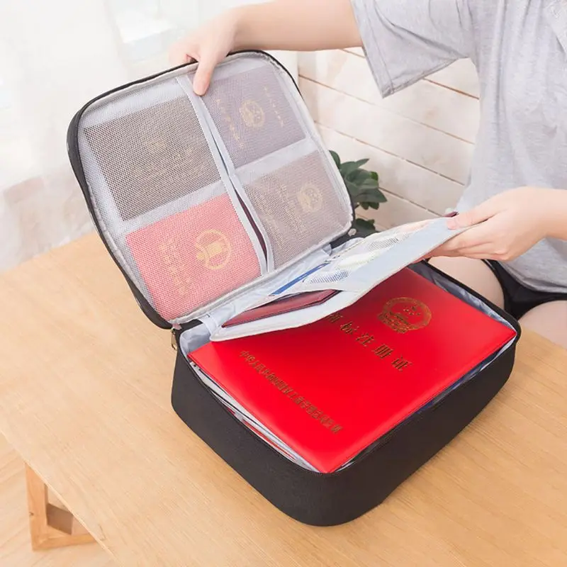 Document Ticket Bag 2 Layers Large Capacity Compartments Waterproof ...