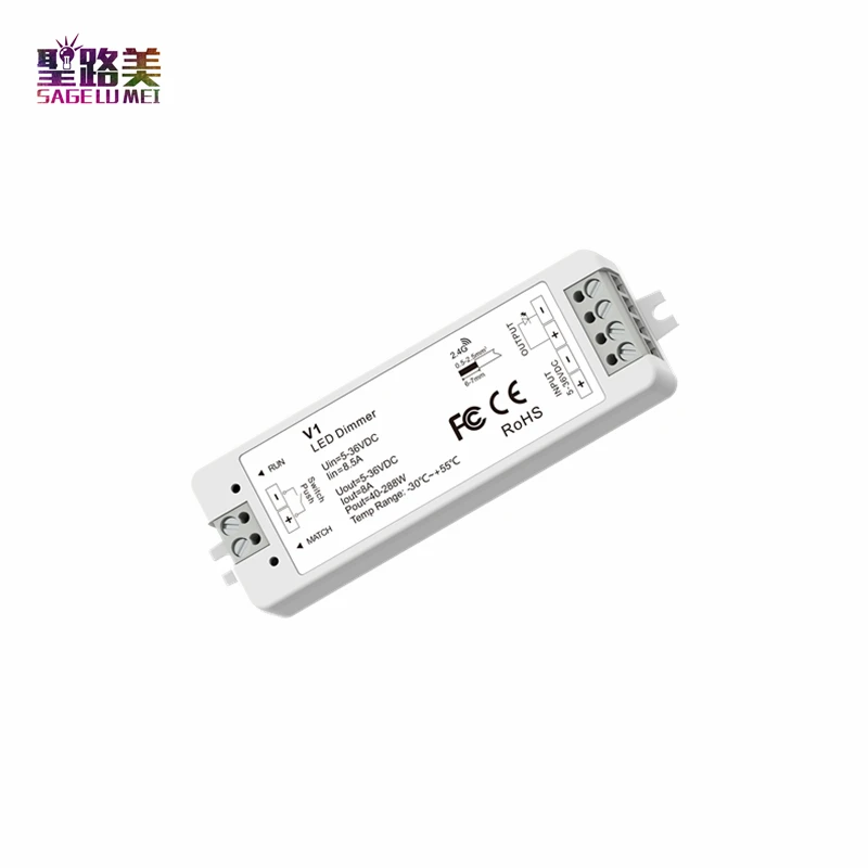2.4g Single Color Rf Push Dim Dimming Led Controller Dc5v 12v 24v 36v ...