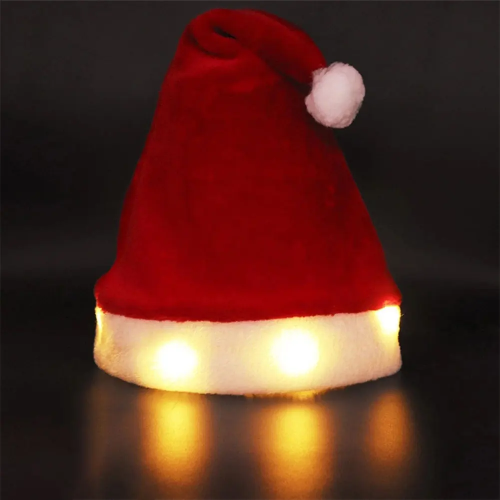 Glowing-Christmas-Hat-Light-Up-Cap-Party-Dress-Up-Hat-Adult-Luminous ...