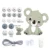 LOFCA Silicone Teether Wood Beads Set BPA Free DIY Baby Teething Necklace Toy Cartoon Koala ...