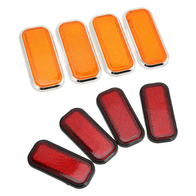 4pcs Rectangular Reflector Safety ABS Reflective Sticker Universal for ...